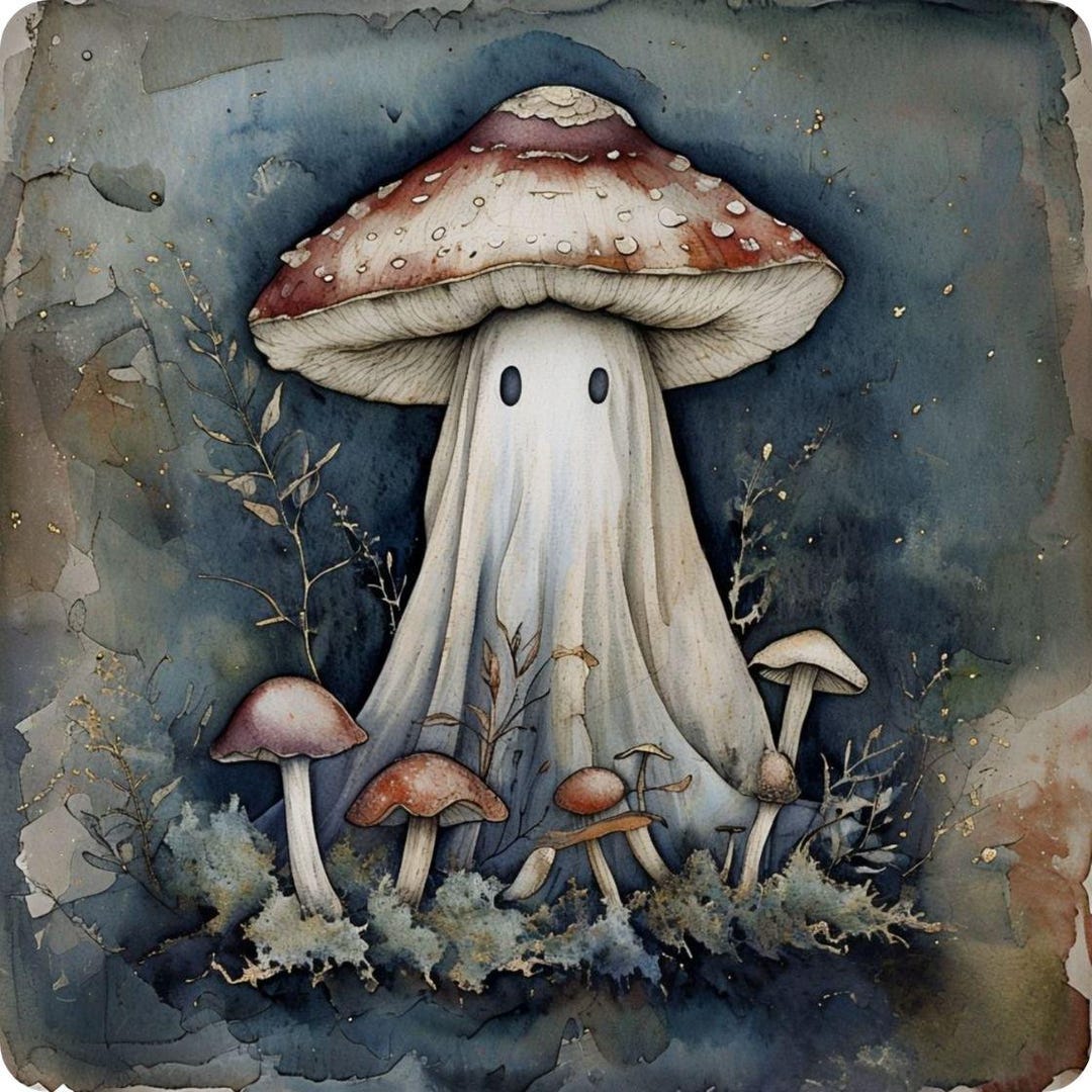 Ghost Mushroom PNG: Spooky Clipart, Sublimation Design - Etsy