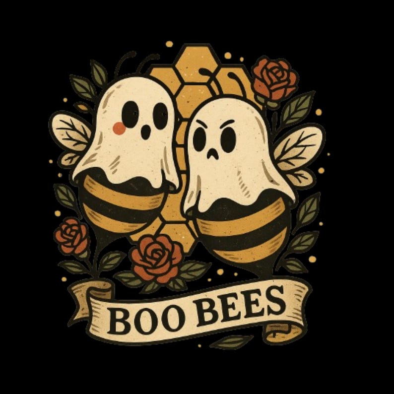 Boo Bees PNG: Funny Halloween Ghost Bee Clipart (digital Download - Etsy