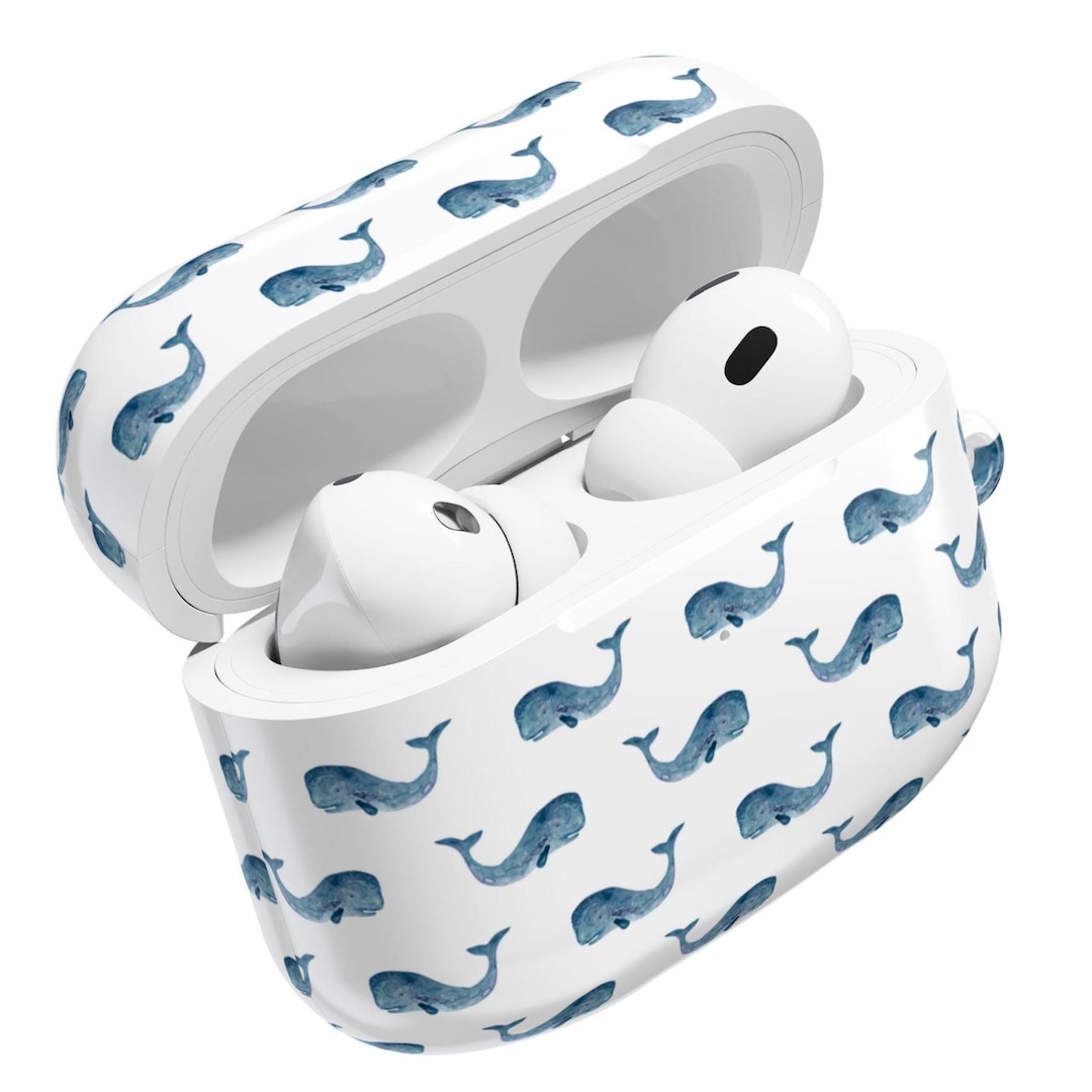 Whale Pattern AirPod Case, Cute Marine Life Accessories, Gift for Ocean ...