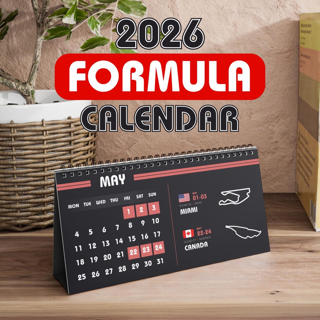 F1 Calendar 2026 Racing Schedule Desktop Calendar, Formula One Grand ...