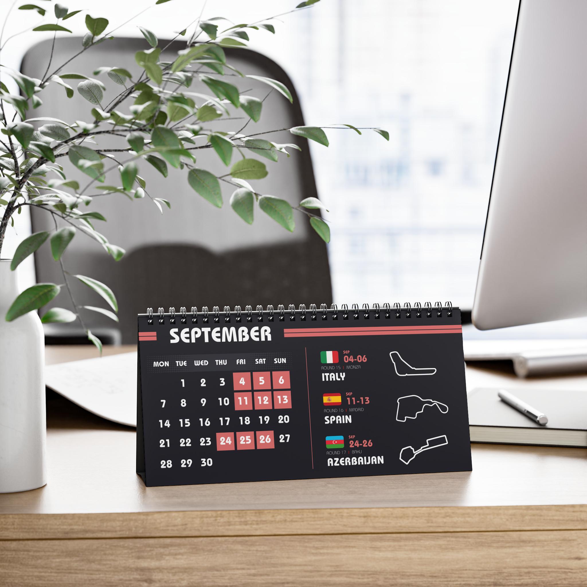 F1 Calendar 2026 Racing Schedule Desktop Calendar, Formula One Grand ...