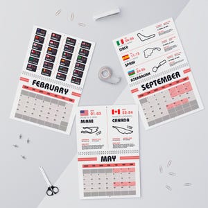 F1 Wall Calendar 2026 Racing Schedule Calendar, Formula One Grand Prix ...