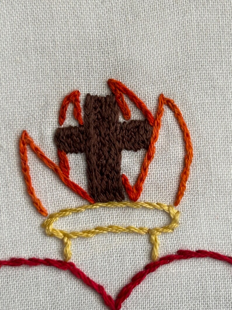 Sacred Heart of Jesus Embroidery Digital Guide | Beginner Catholic Hand ...