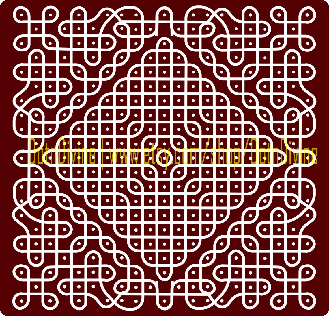 21 Dot Kolam Design: Indian Folk Art Mandala Stencil (SVG, PDF, PNG ...