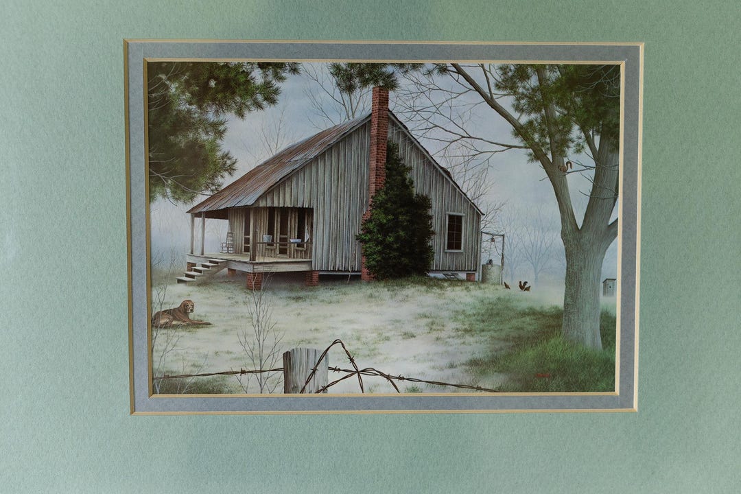 Rustic Cabin Framed Print by Atwood: Framed Vintage Americana Art, 14 ...