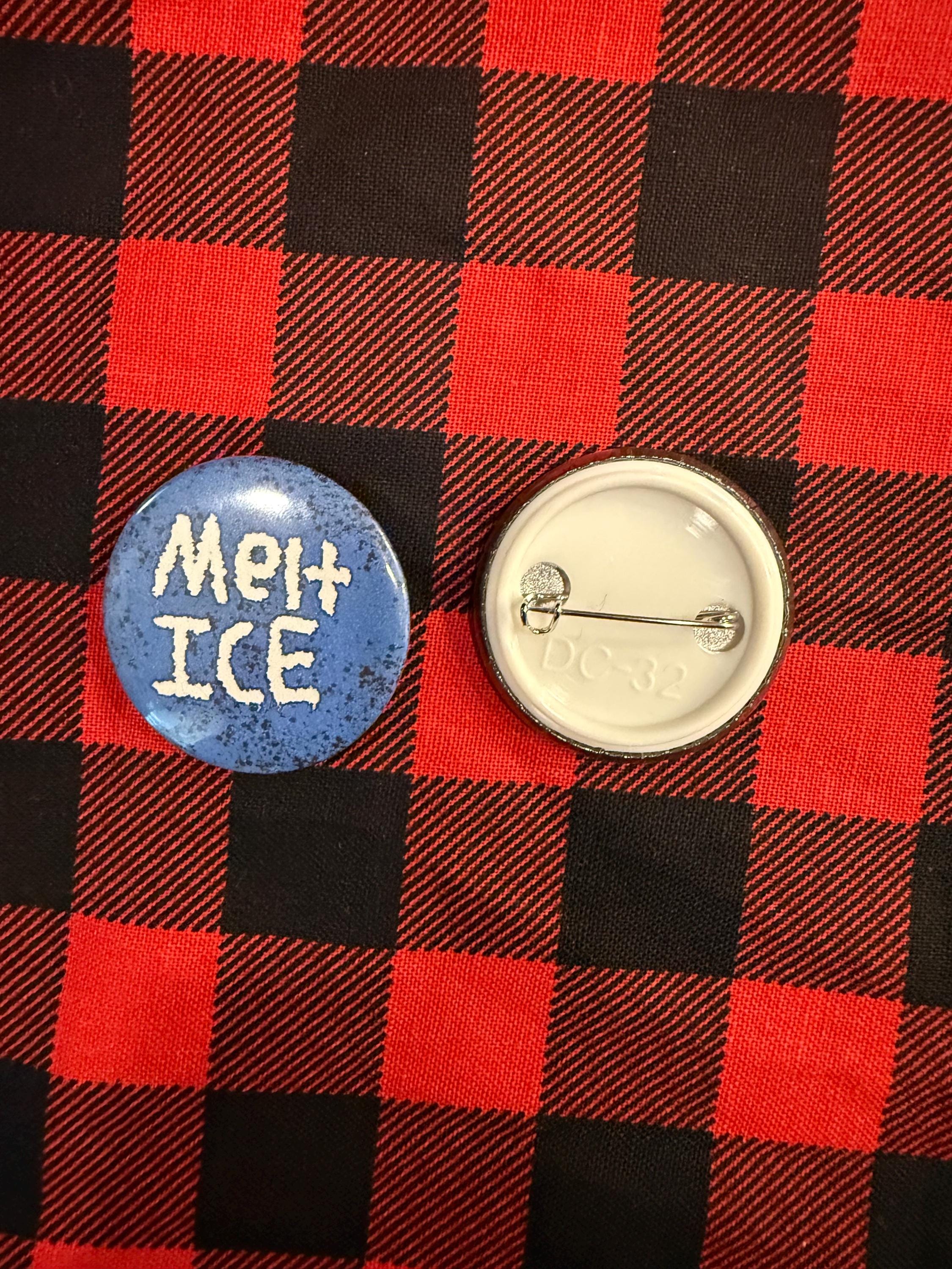 Melt ICE Pin Button (black or Blue) - Etsy