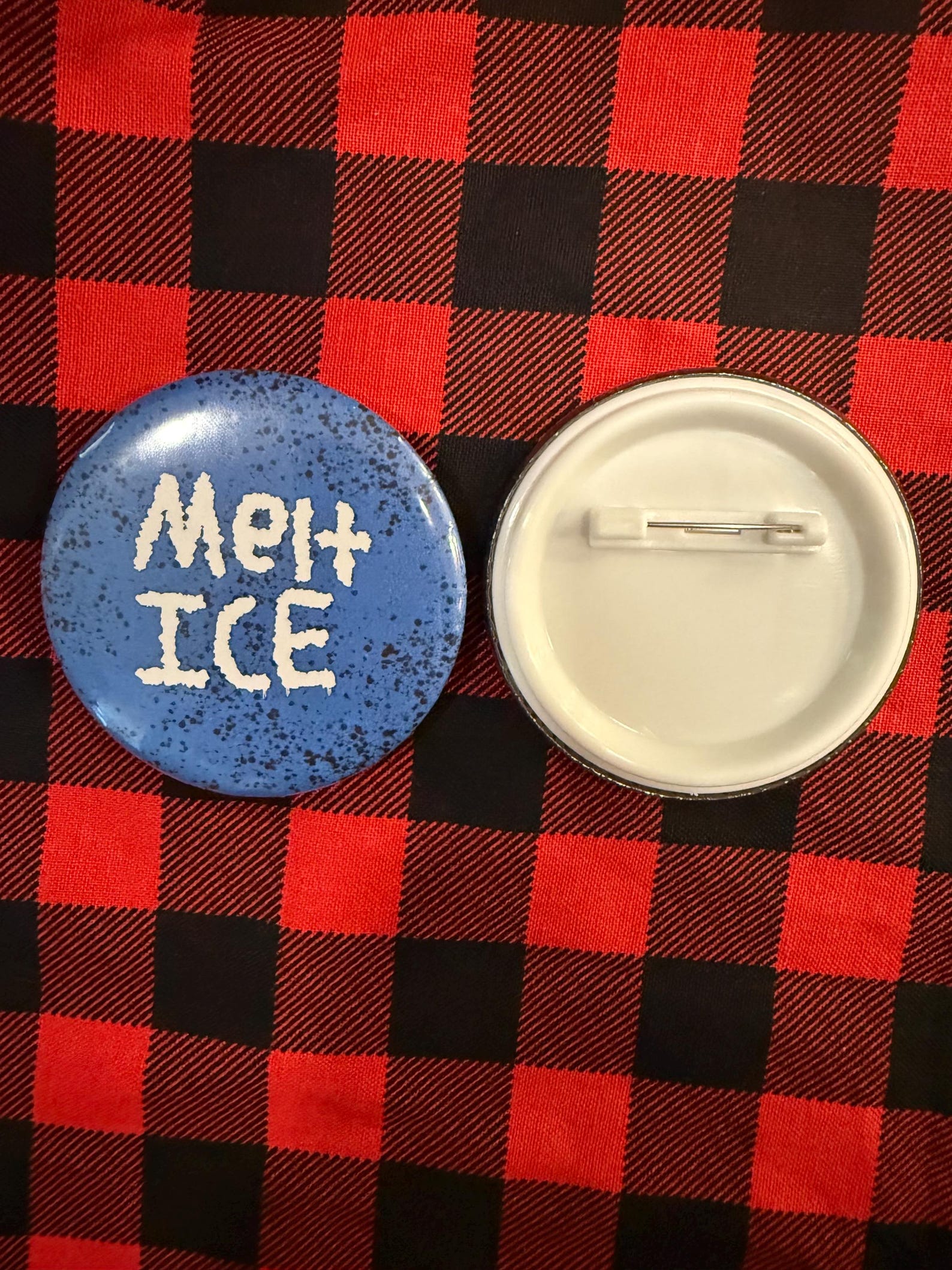 Melt ICE Pin Button (black or Blue) - Etsy