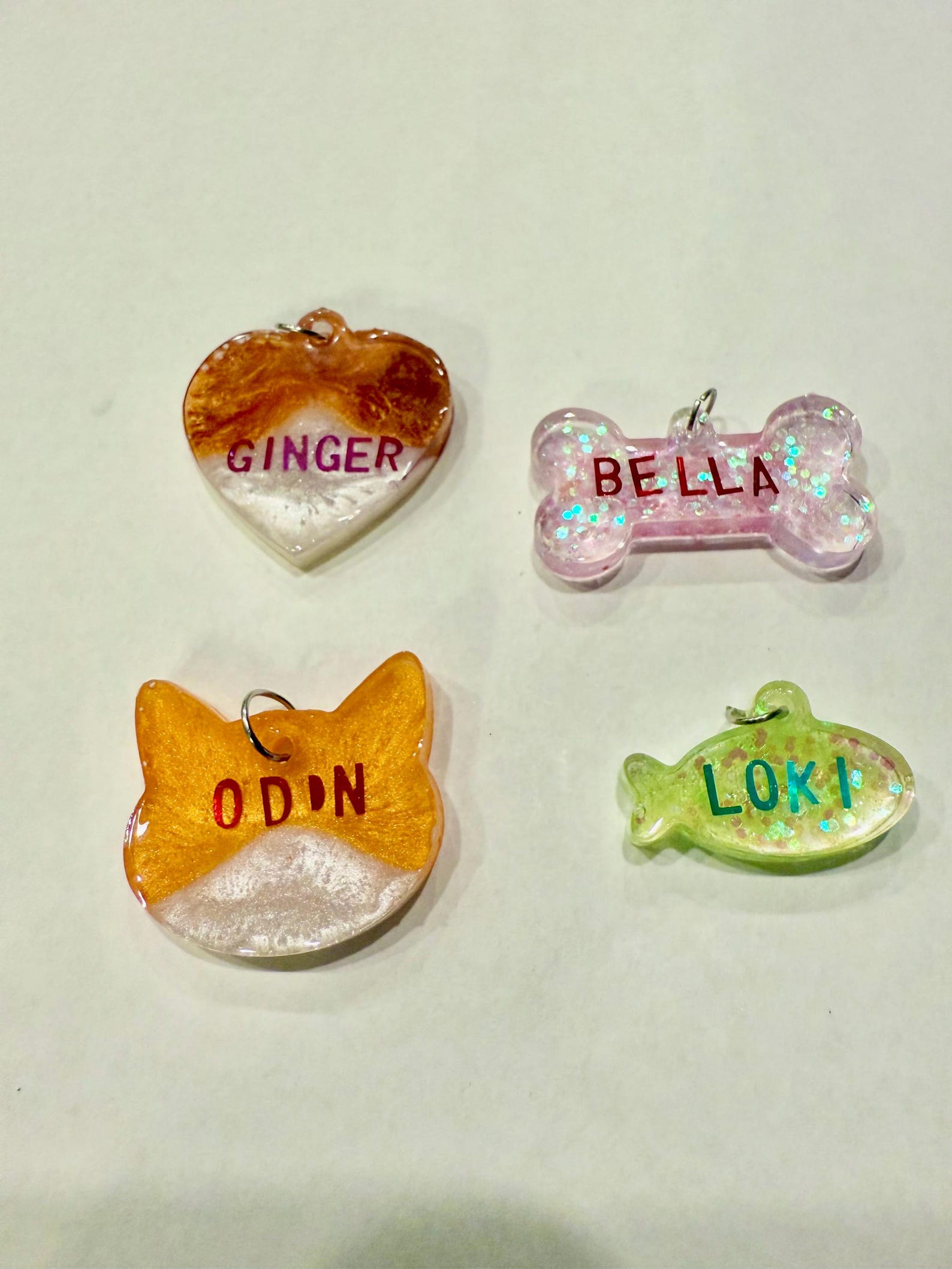 Custom Resin Pet Tag: Personalized Dog Cat ID, Handmade - Etsy