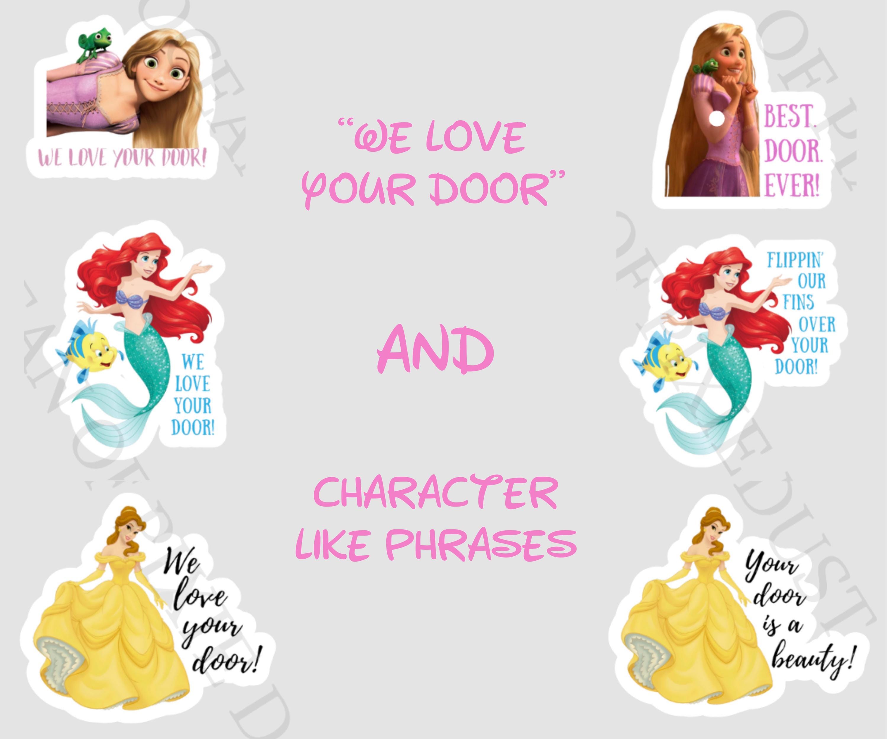 Digital Download Disney Princess Door Magnet | 12 Princess “we Love ...