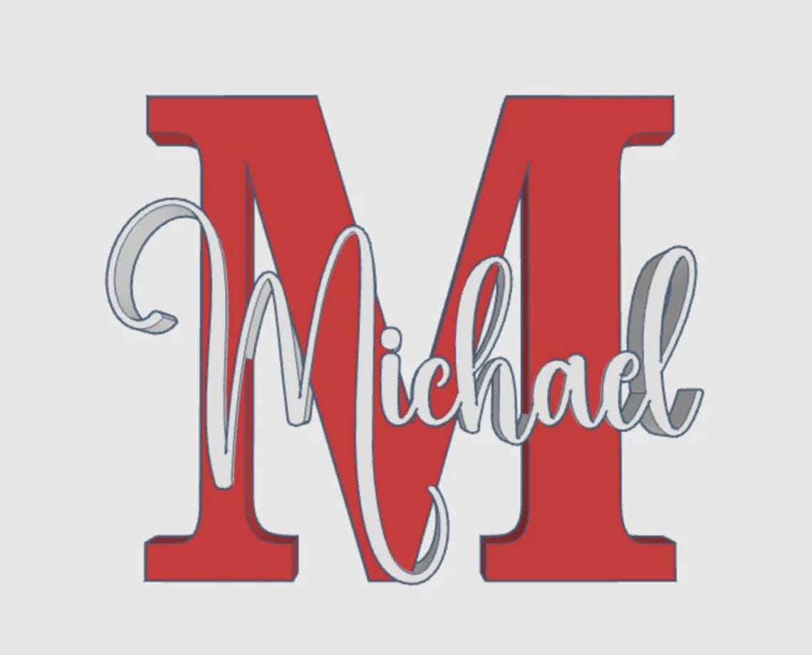 Personalized 3D Printed Name Ornament: 'MICHAEL' Initial Sign - Etsy