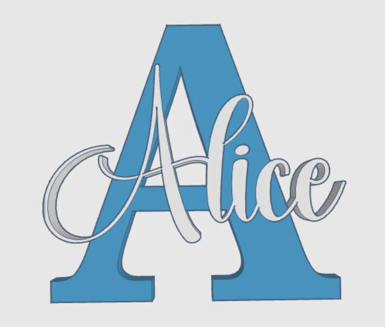 3D Printed Alice Name Ornament: Personalized Nursery Decor - Etsy