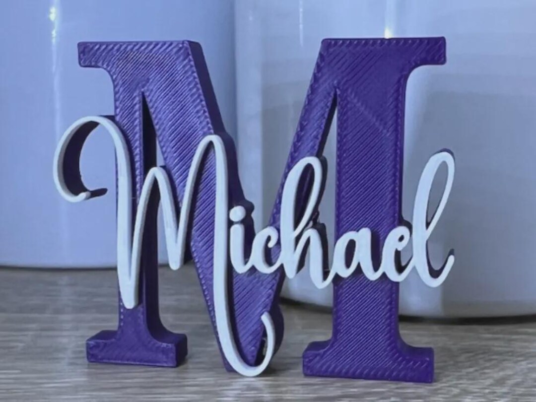 Personalized 3D Printed Name Ornament: 'MICHAEL' Initial Sign - Etsy
