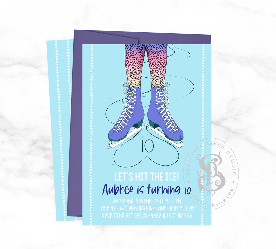 Ice Skating Birthday Party Invitation for Girls - Etsy