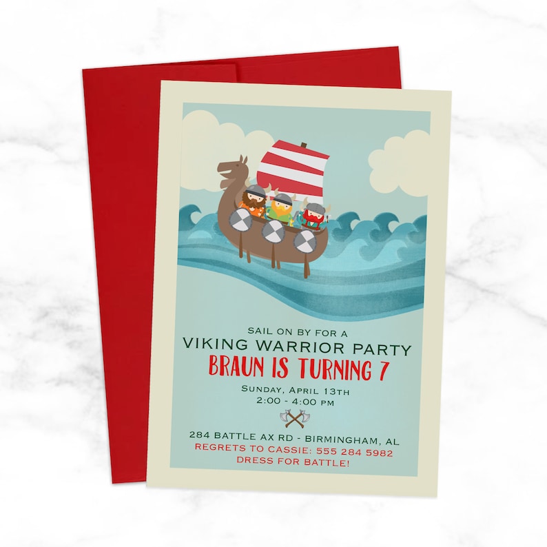 Viking Birthday Party Invitation - Etsy