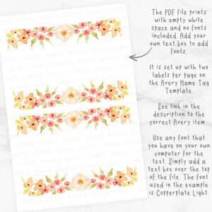 Floral Name Tags - Printable Garden Themed Personalized Name Badges - Etsy