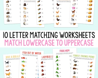 Alphabet Letter Matching Cut & Paste, Uppercase to Lowercase, Pre-k ...