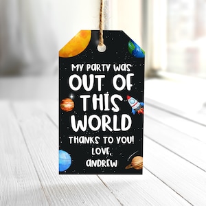 Outer Space Party Favor Gift Tags - Planet and Solar System Themed ...
