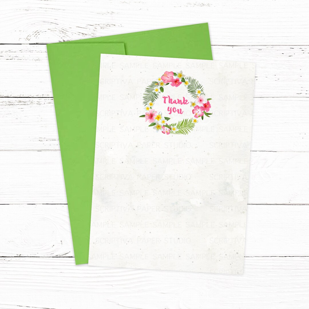 Tropical Stationery | Thank You Note Cards for Tropical Themed Baby ...
