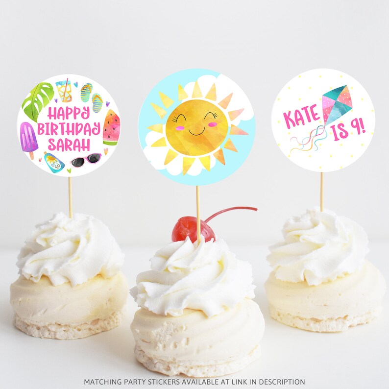 Summer Sun Birthday Party Favor Tags | Fun in the Sun Party Favors - Etsy