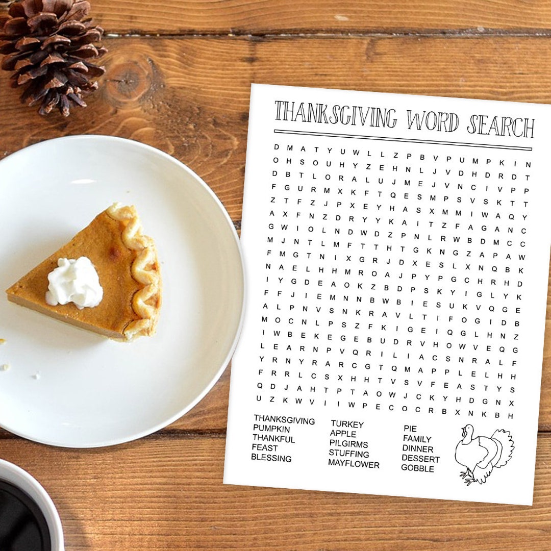 Thanksgiving Word Search - Etsy