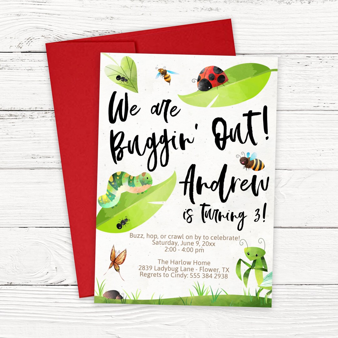 Bug Birthday Party Invitation - We Are Buggin' Out! - Etsy