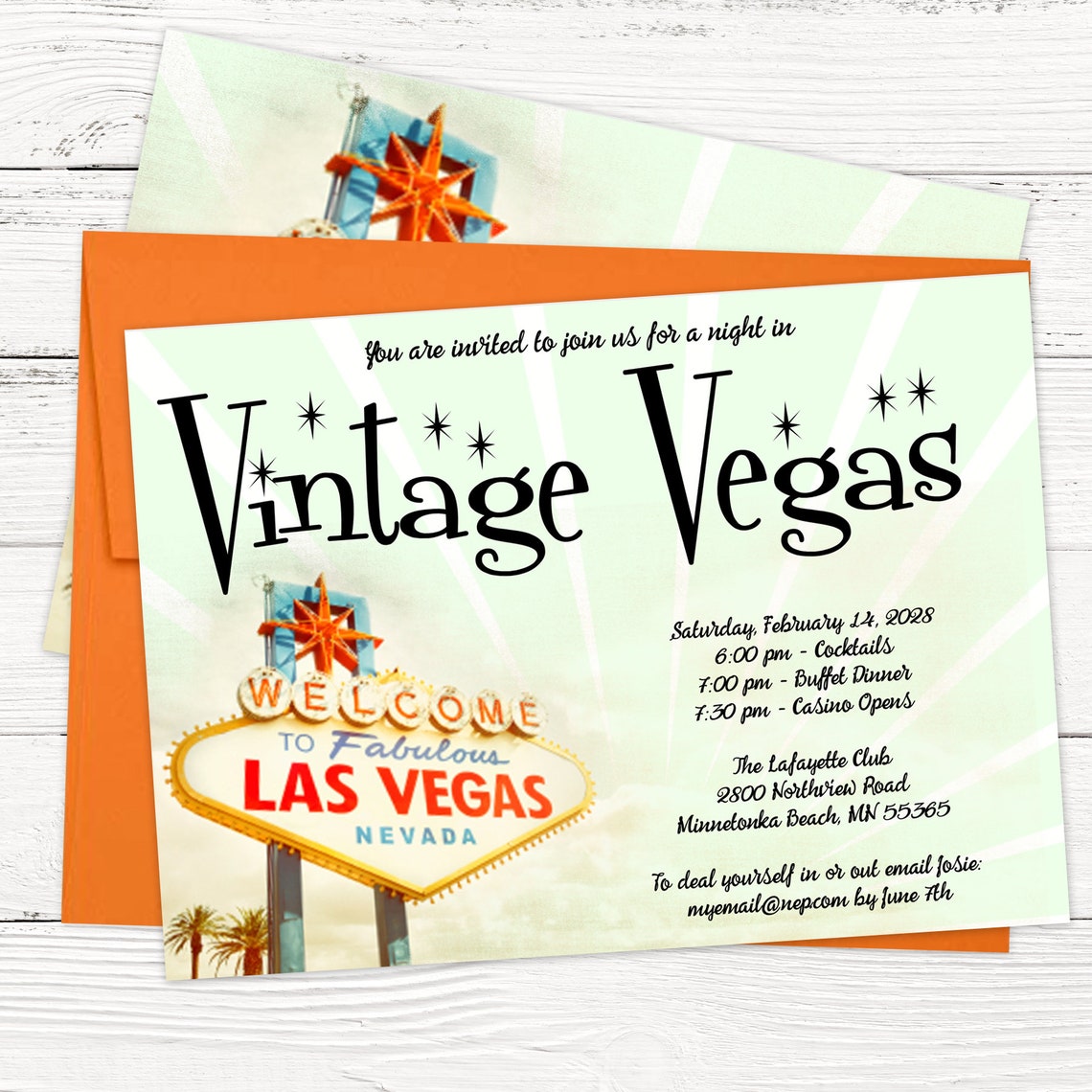 Vintage Vegas Party Invitation Las Vegas Casino Party - Etsy