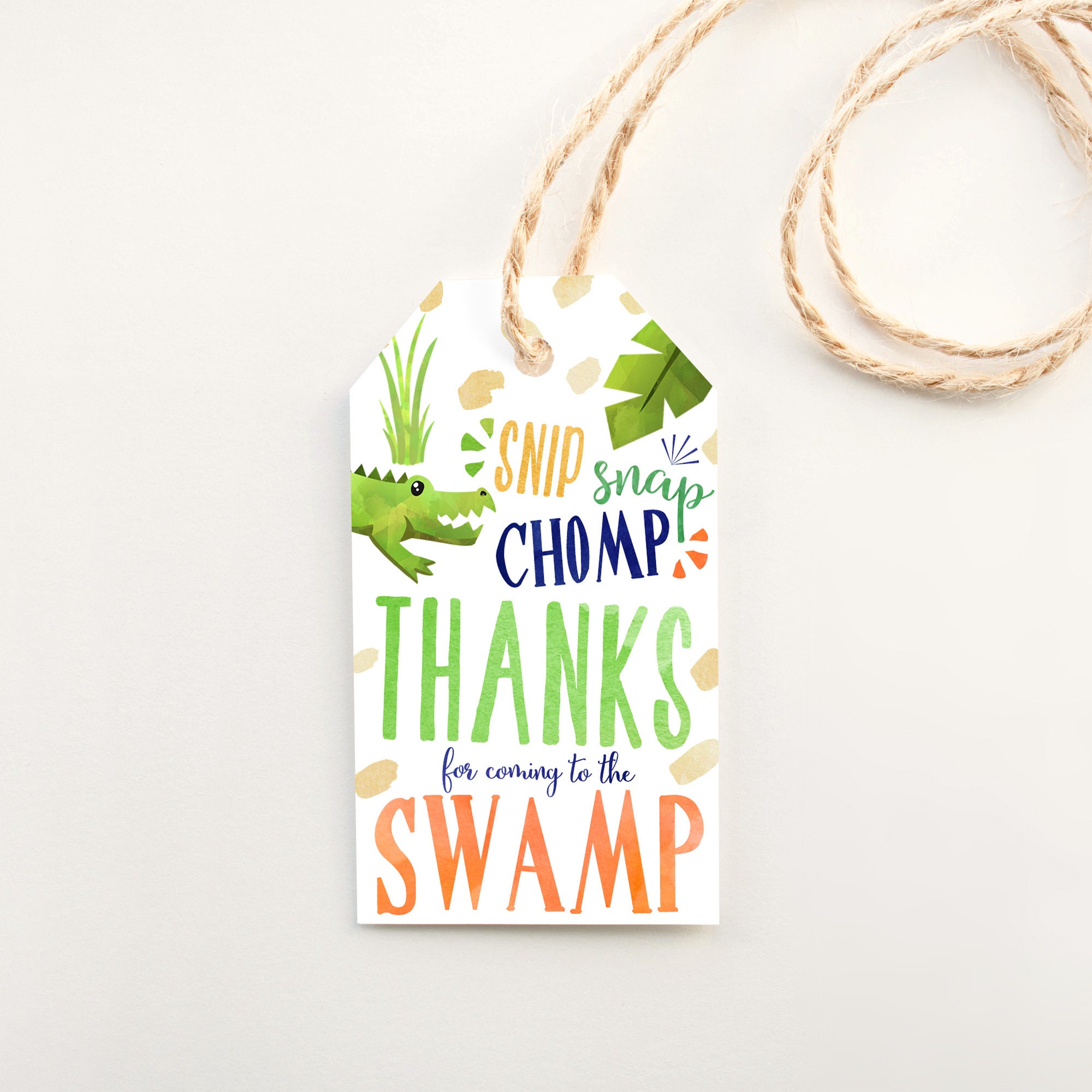 Alligator Birthday Party Favor Tags Personalized Gift Tags - Etsy