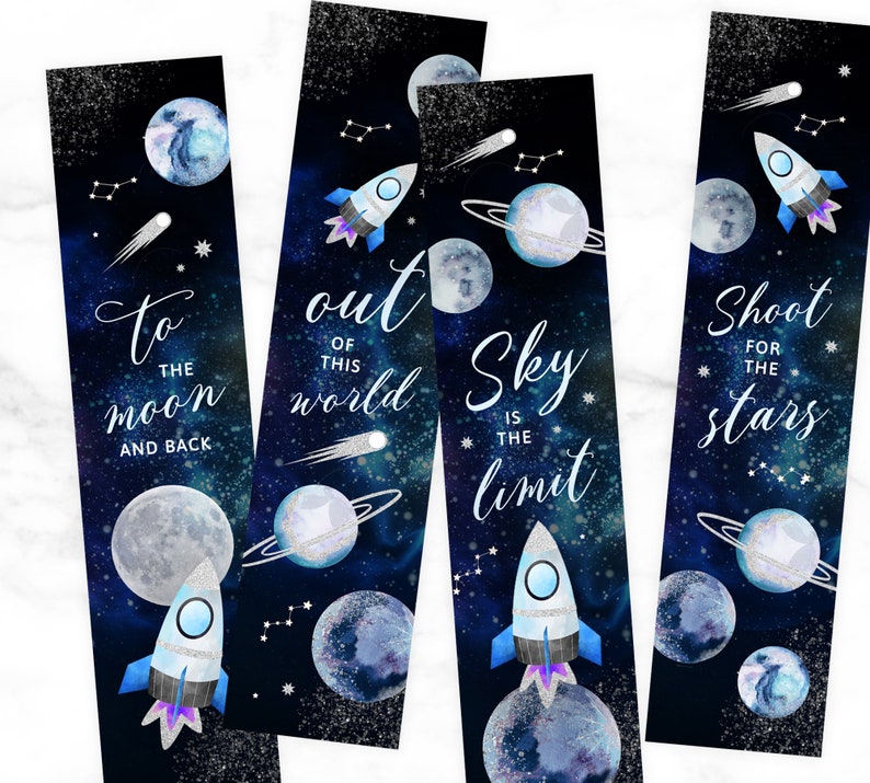 Outer Space Bookmarks Printable Planets and Solar System - Etsy