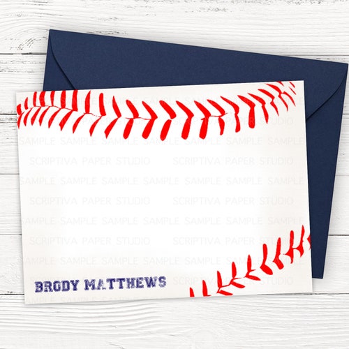 Baseball Stationery Thank You Note Cards - Etsy