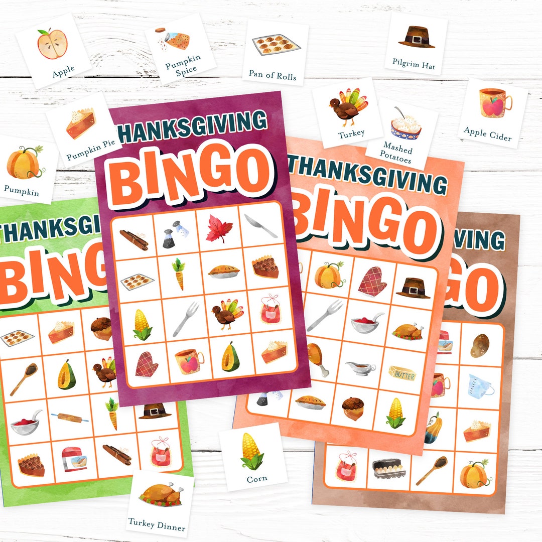 Printable Thanksgiving Bingo Game - Etsy
