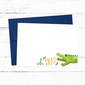 Alligator Thank You Note Cards | Alligator, Crocodile Stationery - Etsy