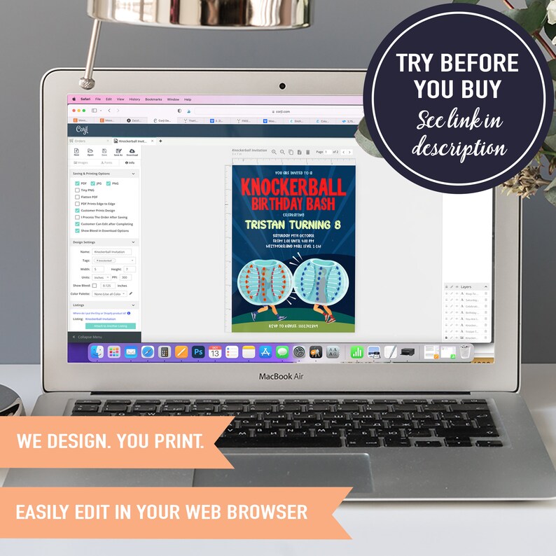 Knockerball Birthday Party Invitation Zorb Football Bubble - Etsy