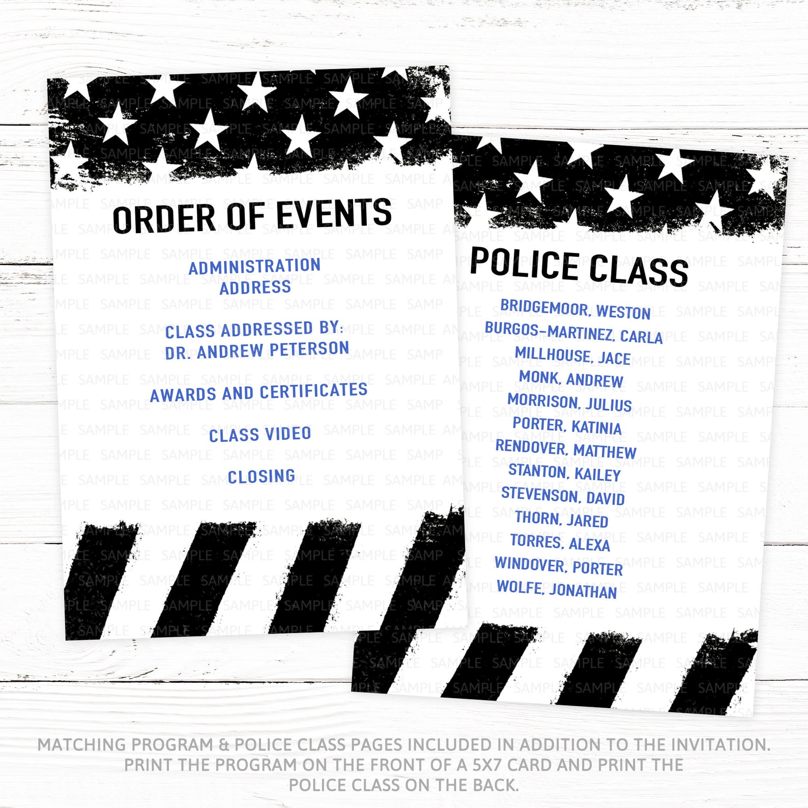 Police Graduation Invitation and Matching Program Police - Etsy