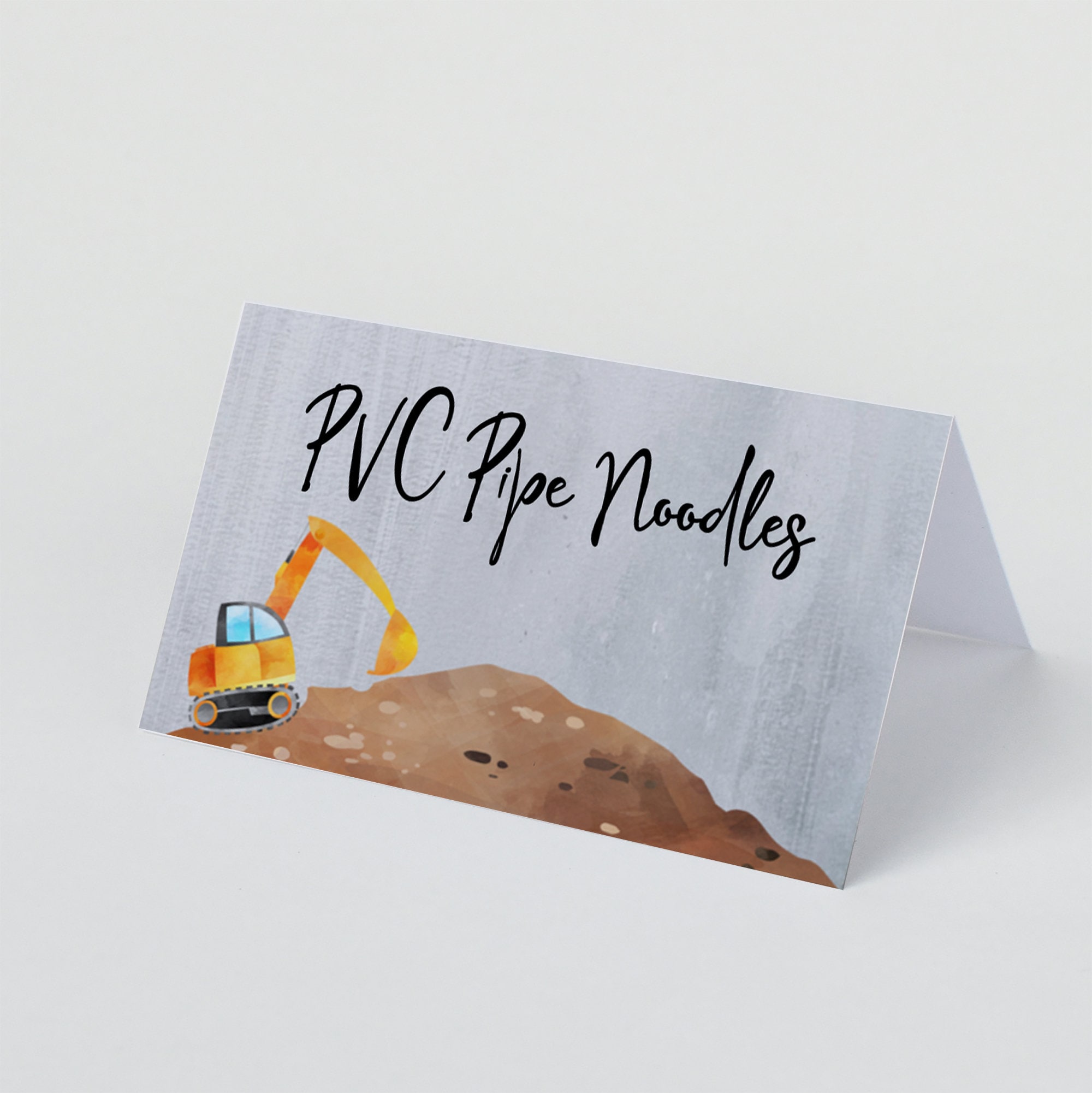 Construction Place Cards and Menu Label Tent Cards | Set of 4 ...