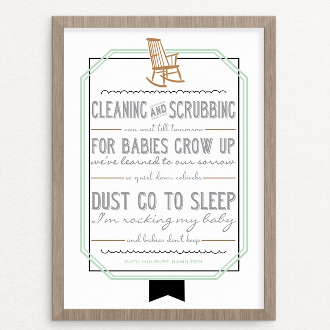Baby Poem Nursery Wall Art - Rocking Chair Art for Mother - Nursery ...