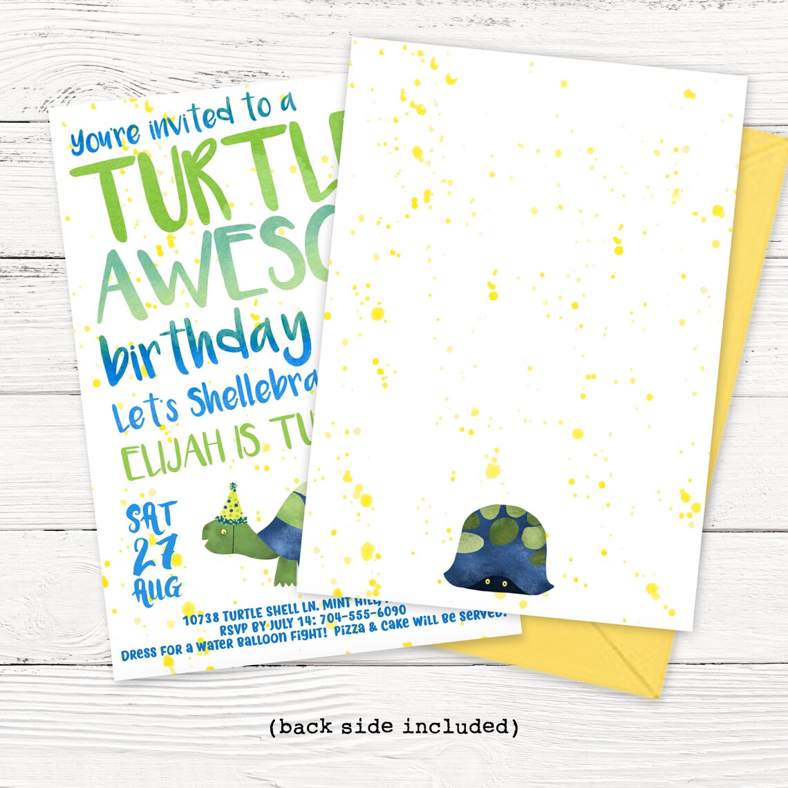 Turtle Birthday Party Invitation - Etsy
