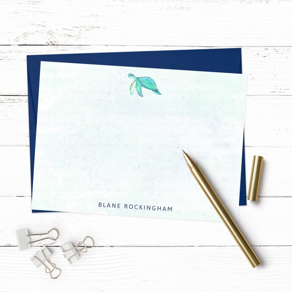 Sea Turtle Stationery Note Cards | Etsy
