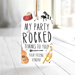 Music Theme Birthday Party Favor Gift Tags - Etsy