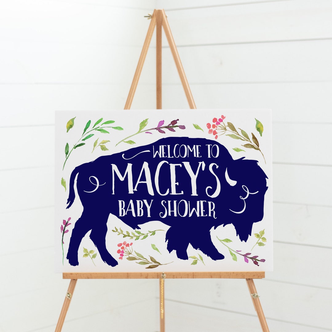 Bison or Buffalo Themed Welcome Sign - Baby Shower, Wedding, Birthday ...