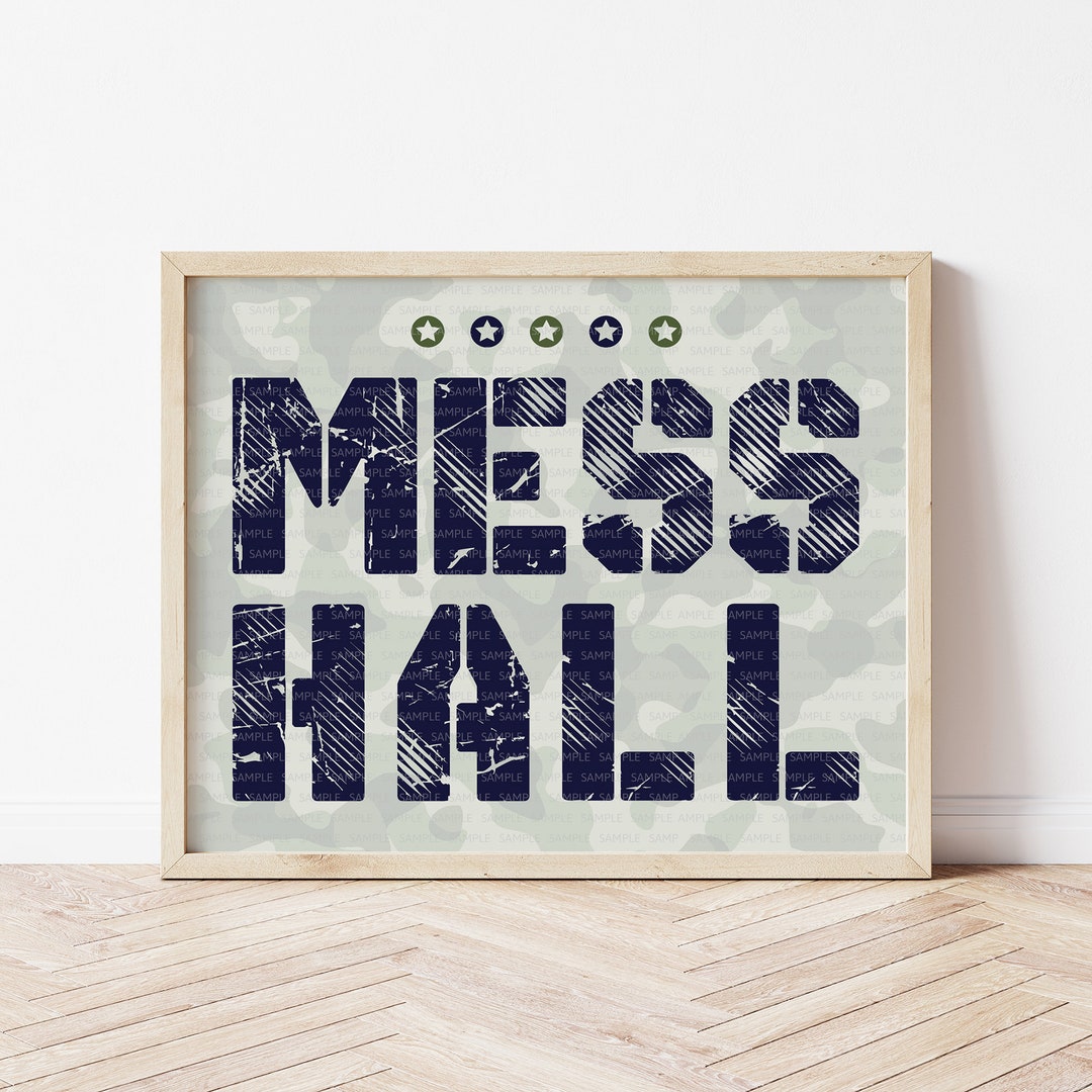 Mess Hall Party Sign - Army Military Birthday Party Decorations - Etsy