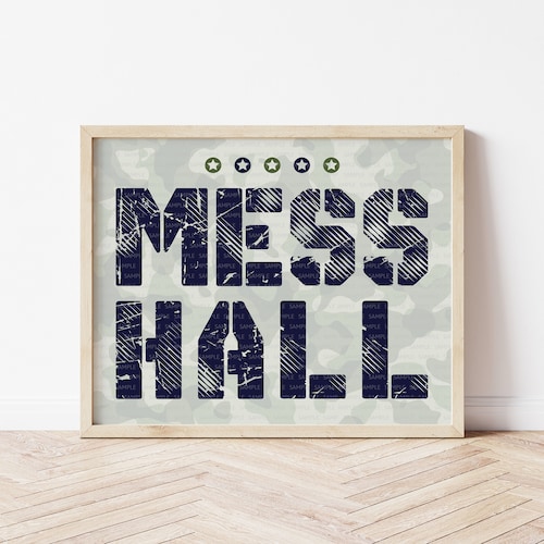 Mess Hall Party Sign Army Military Birthday Party - Etsy