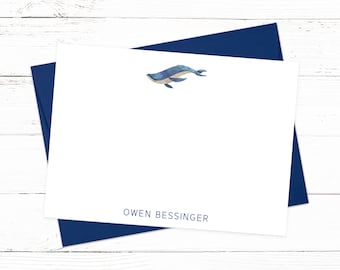 Whale Note Cards Stationery Set of 10 Cards With Matching Envelopes - Etsy