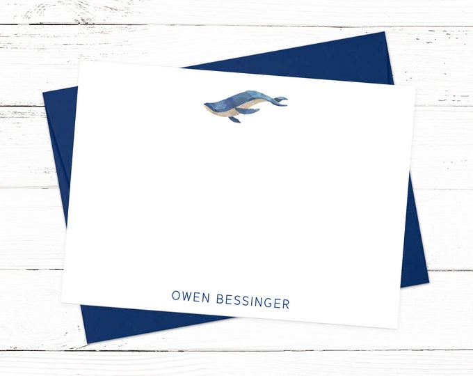 Whale Note Cards Stationery Set of 10 Cards With Matching Envelopes - Etsy