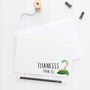 Snake Thank You Cards - Personalized Reptile Children's Stationery - Etsy
