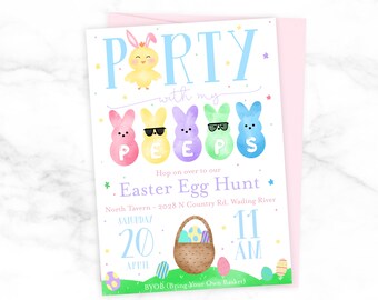 Party With My Peeps Easter Party Invitation - Etsy