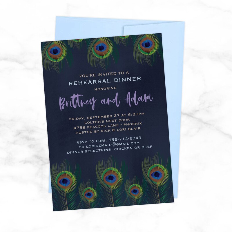 Peacock Invitations - Etsy