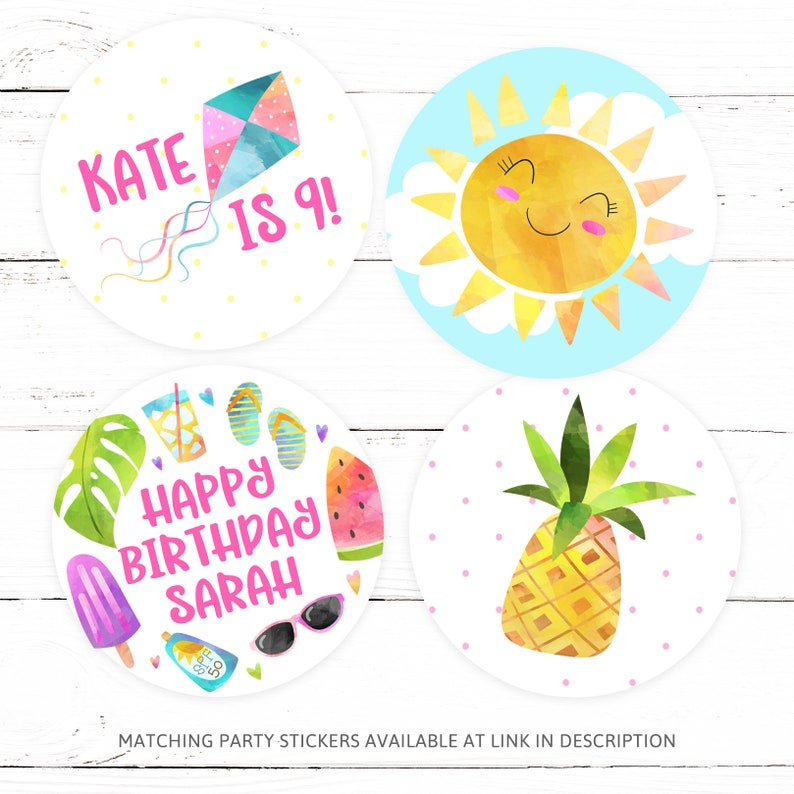 Summer Sun Birthday Party Favor Tags | Fun in the Sun Party Favors - Etsy