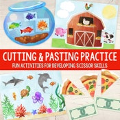 Scissor Cutting Printable Activity Cut and Paste Worksheets - Etsy Canada