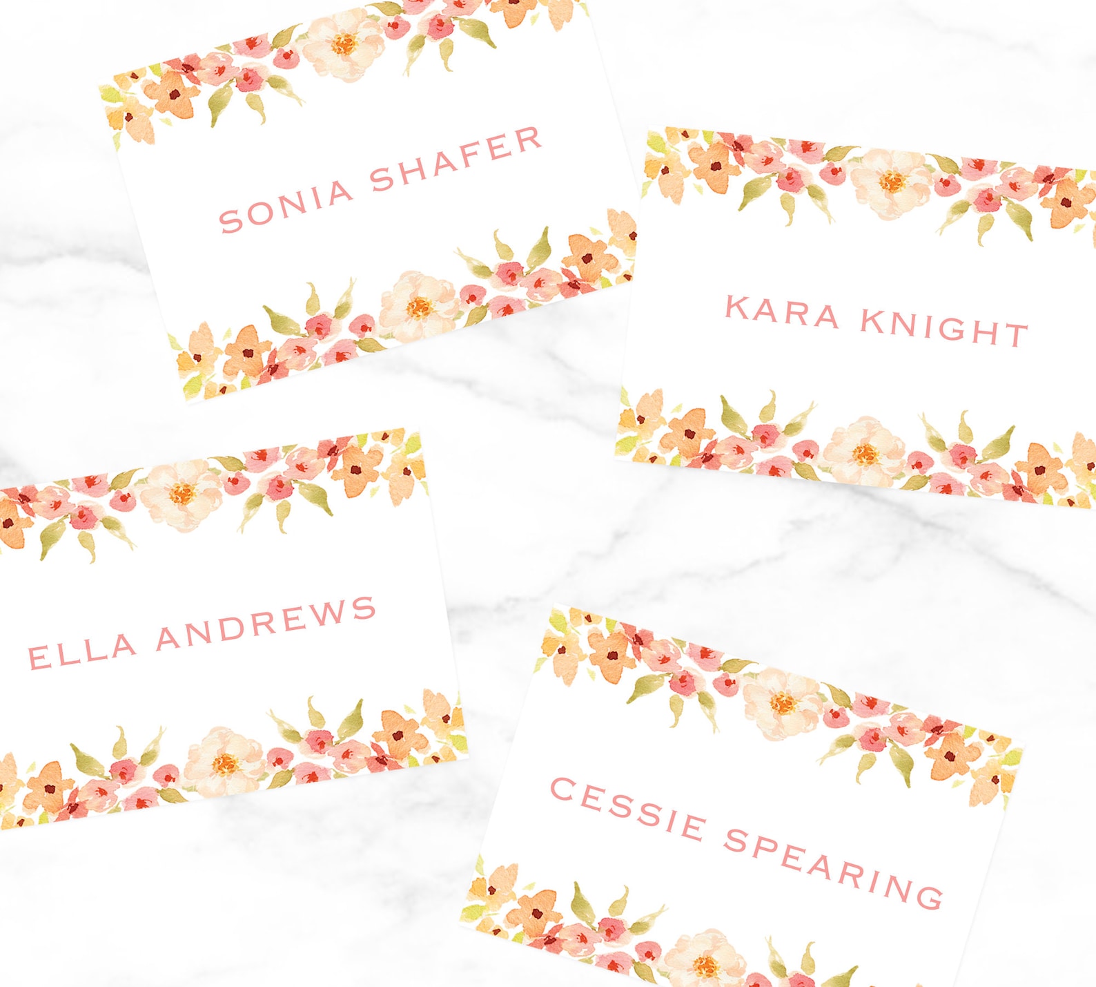 Floral Name Tags Printable Garden Themed Personalized Name - Etsy