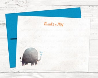 Elephant Note Cards Stationery Set of 10 Cards - Etsy